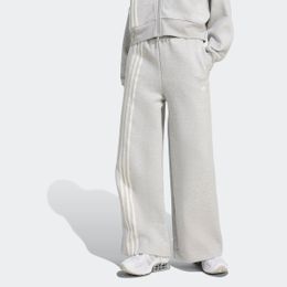 Damen Sporthose "OFF PLACED 3-STREIFEN WEITE", grau, Gr. XXL, adidas originals, Obermaterial: 53% Baumwolle, 47% Polyester, Hosen, asymmetrische
