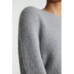 RICHROYAL Damen Rundhalspullover, grau, Gr. L, Strick, Obermaterial: 52% Polyester, 30% Polyamid, 15% Alpaka, 3% Elasthan, Pullover, in flauschiger