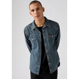 Levi's LEVI'S Herren Jeanshemd "LE BARSTOW WESTERN STAND", blau, Gr. S, Web, Obermaterial: 100% Baumwolle, Hemden, mit Brusttaschen