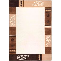Wollteppich Theko, B:70cm H:14mm L:140cm, beige, Schurwolle, Wohnzimmer, Teppiche, "Ambadi", reine Schurwolle, handgetuftet, mit Bord&uuml;re, modern