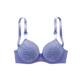 Lascana Damen Schalen-BH "Aurora", Gr. 75, blau, Microtouch, Obermaterial: 53% Polyamid, 38% Polyester, 9% Elasthan, BHs, mit B&uuml;gel und zarter