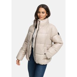 Winterjacke Marikoo "Hazalee", Damen, Gr. L, light taupe, Obermaterial: 100% Polyester; Futter: 100% Polyester; Wattierung: 100% Polyester; &Auml;rmelfutter: 100% Polyester, Jacken Winterjacke, mit leicht gl&auml;zendem Obermaterial und hohem Kragen