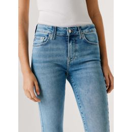 Pepe Jeans Damen Skinny-fit-Jeans "SKINNY JEANS MW"light blau used, Gr. 32, Denim/Jeans, Obermaterial: 84% Baumwolle, 15% Polyester, 1% Elasthan,