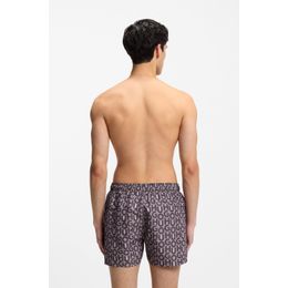 HUGO UNDERWEAR Herren Badeshorts "NALU", grau, Gr. L, bedruckt, Web, Obermaterial: 100% Polyester, Badehosen, elastischer Bund, Allover Print
