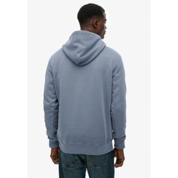 Superdry Herren Kapuzensweatshirt "MICRO LOGO HOOD"flint stone blau grau, Gr. XXL, unifarben, angeraute Sweatware, Obermaterial: 80% Baumwolle, 20%