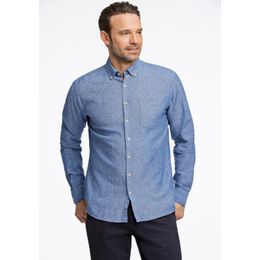 JACK'S INN 54 JACK&rsquo;S Herren Leinenhemd "Leinenhemd (Langarm) Regular Fit", blau, Gr. XXXL, Obermaterial: 55% Leinen, 45% Baumwolle, Hemden