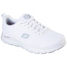 Skechers Berufsschuh, 47,5, wei&szlig;, Schuhe, Schn&uuml;rschuh f&uuml;r Gastronomie,Pflege mit gepolsterter Innensohle