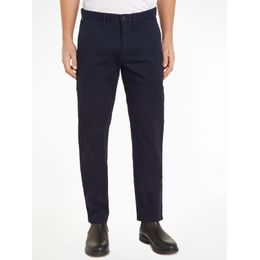 Tommy Hilfiger Herren Chinohose "Chino Denton 1985 PIMA CO", blau, Gr. 32, unifarben, Web, Obermaterial: 96% Baumwolle, 4% Elasthan, Hosen, Straight