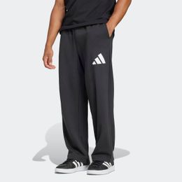 Herren Sporthose "ESSENTIALS WIDE LEG 3 BAR LOGO", schwarz-wei&szlig;, Gr. XXL, adidas Sportswear, Obermaterial: 55% Baumwolle, 36% Polyester, 9% Viskose,