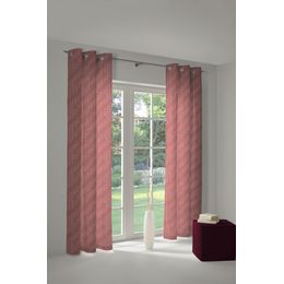 Vorhang Adam, B:145cm H:175cm, rot, Jacquard, Baumwolle (Bio-Baumwolle), Wohnzimmer, Gardinen, "Argentinian Criolla Light", aus 100% Bio-Baumwolle