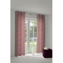 Vorhang Adam, B:145cm H:145cm, rot, Jacquard, Baumwolle (Bio-Baumwolle), Wohnzimmer, Gardinen, "Argentinian Criolla Light", aus 100% Bio-Baumwolle