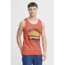 Tanktop Blend "BHCali", Herren, Gr. M, rot (coral sea rot), Web, 100% Baumwolle, bedruckt, regular fit, Rundhals, angesetztes B&uuml;ndchen, Tops Tanktop, L&auml;ssiges Tanktop mit Rundhalssauschnitt und Print