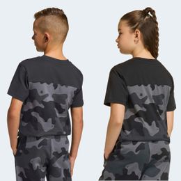 Jungen T-Shirt "SEASONAL ESSENTIALS CAMO BAUMWOLL- KIDS", grau, Gr. 164, adidas Sportswear, Obermaterial: 100% Baumwolle, Shirts