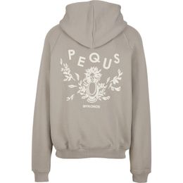 PEQUS Herren Sweatjacke "PEQUS PEQUS Mykonos Graphic Zip-Hoodie"schwarz greige, Gr. M, 100% Baumwolle, Sweatjacken