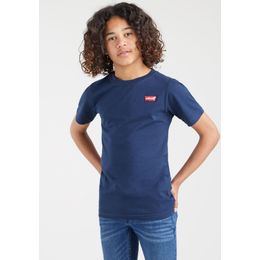 LEVI'S KIDS Jungen T-Shirt "LVB BATWING CHEST HIT", blau, Gr. 3, unifarben, Single Jersey, Obermaterial: 60% Baumwolle, 40% Polyester, Shirts, Mit
