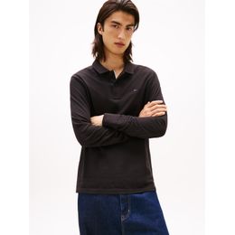 Tommy Jeans Herren Poloshirt "TJM SLIM PLACKET POLO LS EXT", schwarz, Gr. XXXL, unifarben, Jersey, Obermaterial: 100% Baumwolle, Shirts, mit