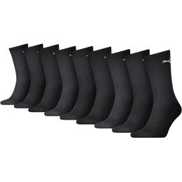 Puma M&auml;dchen Socken "Puma CREW SOCK 9P ECOM", Gr. 43, schwarz, Baumwollmischung, Elasthan, Polyamid, Polyester, bedruckt, Socken, Tennissocken,