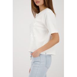 monari Damen T-Shirt "Sweatshirt Paillettenschmuck"off, wei&szlig;, Gr. 42, unifarben, Web, Obermaterial: 52% Modal, 42% Polyester, 6% Elasthan, Shirts,