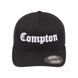 MisterTee Flex Cap "MisterTee Accessoires Compton Flexfit Cap"balck, wei&szlig;, Gr. S, 63% Polyester, 34% Baumwolle, 3% Elasthan, Caps