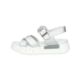 Nero Giardini Damen Plateausandaletten "Nero Giardini Sandalen Leder", Gr. 40, silber, Leder, Schuhe