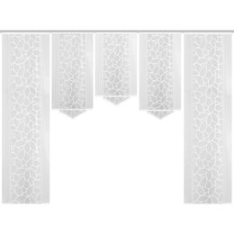 Schiebegardine Home Wohnideen, B:57cm H:245cm, wei&szlig;, Polyester, Wohnzimmer, Gardinen, "JENNA", Schiebevorhang Jacquard Set
