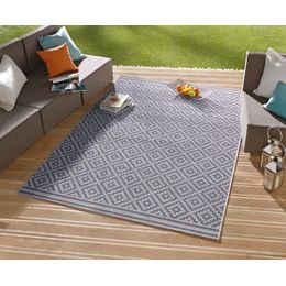 Teppich Hanse Home, B:160cm H:8mm L:230cm, blau, Kunstfaser, Wohnzimmer, Teppiche, "Raute", In-& Outdoor, Wetterfest, Balkon, L&auml;ufer, Wohnzimmer,