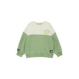 Sweatshirt s.Oliver JUNIOR, Jungen, Gr. 92/98, gr&uuml;n, Sweatware, Obermaterial: 90% Baumwolle, 10% Polyester, bequem normal, Rundhals, Rippb&uuml;ndchen, Sweatshirts Sweatshirt, bequem geschnitten, Rundhalsausschnitt