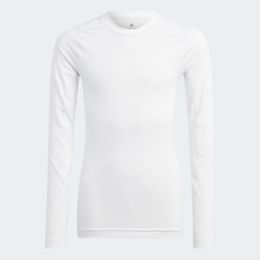 Jungen Langarmshirt "TECHFIT AEROREADY LONGSLEEVE", wei&szlig;, Gr. 152, adidas Performance, Obermaterial: 88% Polyester, 12% Elasthan, Shirts