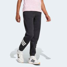 Damen Sporthose "FUTURE ICONS 3-STREIFEN", schwarz, Gr. M, adidas Sportswear, Obermaterial: 67% Polyester, 33% Baumwolle, Hosen