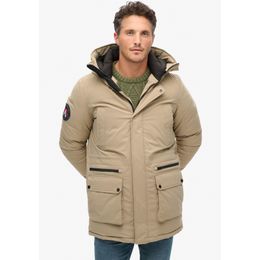 Superdry Herren Steppjacke "City Padded Parka Jacket", braun, Gr. XL, unifarben, Web, Obermaterial: 51% Elastomultiester, 49% Polyester, Jacken