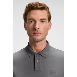 BOSS Orange Herren Poloshirt "Passerby Langarm Regular Fit", grau, Gr. S, Jersey, Obermaterial: 95% Baumwolle, 5% Elasthan, Shirts, Langarm Classic
