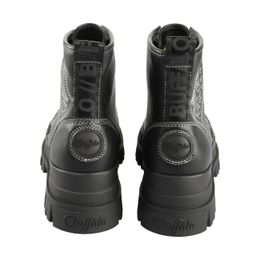Buffalo Damen Stiefel "Buffalo ASPHA RLD WEST", Gr. 37, schwarz-wei&szlig;, Polyurethan, unifarben, Schuhe