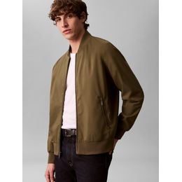 Calvin Klein Herren Bomberjacke "MATTE BOMBER"fatigue, Gr. S, unifarben, Web, Obermaterial: 100% Polyester, Jacken, Regular fit, mit