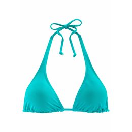 Buffalo Damen Triangel-Bikini-Top "Happy", blau, Gr. 40, unifarben, Microfaser, Polyamid, Bikini-Oberteile, im schlichten Design