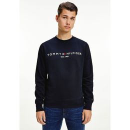 Tommy Hilfiger Herren Sweatshirt "TOMMY LOGO", blau, Gr. L, bestickt, unifarben, Sweatware, Obermaterial: 70% Baumwolle, 30% Polyester, Sweatshirts,