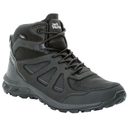 Jack Wolfskin Herren Wanderschuh "WOODLAND 2 TEXAPORE MID M", Gr. 44, schwarz, Synthetik, Textil, Schuhe, wasserdicht, Trekkingschuh