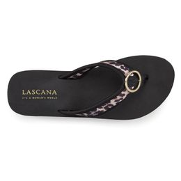 Lascana Damen Badezehentrenner "Sandale, Badeschuh, Pantolette, Badelatsche, Flip Flop, Sommerschuh", Gr. 37, braun, Obermaterial: 100%