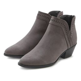 Lascana Damen Cowboy Stiefelette, Gr. 36, grau, Obermaterial: 100% Textilmaterial. Decksohle: 100% Lederimitat. Futter: 100% Textilmaterial.