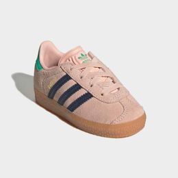 Kinder Sneaker "GAZELLE COMFORT CLOSURE ELASTIC LACES KIDS", adidas originals, Gr. 21blush pink, night indigo, hi, res gr&uuml;n, Leder, Synthetik,