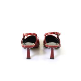 Buffalo Damen High-Heel-Pumps "Buffalo Sling Back- Vegan Patent", Gr. 41, rot, Kunstfaser, unifarben, Schuhe
