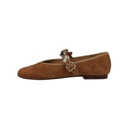Dolce Vita Damen Riemchenballerina "Dolce Vita Ballerinas Veloursleder", Gr. 38, braun, Veloursleder, Schuhe