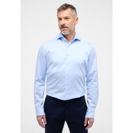 Eterna Herren Langarmhemd "SLIM FIT", blau, Gr. 43, Twill, 100% Baumwolle, Hemden, EASY IRON (b&uuml;gelleicht)