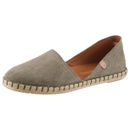 VERBENAS Damen Espadrille "CARMEN SERRAJE", Gr. 38, gr&uuml;n, Veloursleder, Schuhe, Schlupfschuh, Sommerschuh, Loafer mit typischem Jute-Rahmen