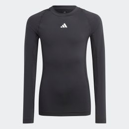 Jungen Langarmshirt "TF LS TEE Y", schwarz, Gr. 128, adidas Performance, Obermaterial: 88% Polyester, 12% Elasthan, Shirts