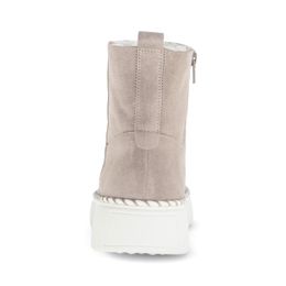 Gabor Damen Winterboots, Gr. 38, beige, Veloursleder, unifarben, Schuhe, Plateau, Stiefelette mit praktischem Innenrei&szlig;verschluss