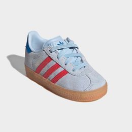 Kinder Sneaker "GAZELLE COMFORT CLOSURE ELASTIC LACES KIDS", adidas originals, Gr. 27crystal sky, semi lucid rot, blaubird, Leder, Synthetik, Schuhe,