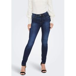 Only Damen Skinny-fit-Jeans "ONLWAUW MID SK DNM BJ581 NOOS", blau, Gr. S, Abriebeffekte, Denim/Jeans, Obermaterial: 64% Baumwolle, 31% Polyester, 3%