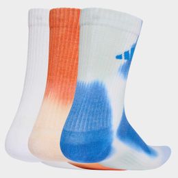 Damen Funktionssocken "TIE-DYE, 3 PAAR", adidas Performance, Gr. Smulticolor, wei&szlig;, ray blau, Obermaterial: 55% Baumwolle, 41% Polyester, 3%