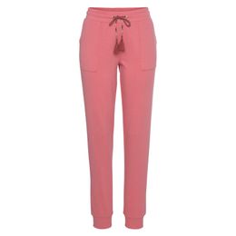 Vivance Damen Sweatpants, Gr. 36, rosa, Sweatware, Obermaterial: 60% Baumwolle, 40% Polyester, unifarben, Hosen, Relaxhose, Loungehose mit