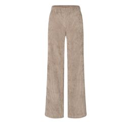MAC Damen Cordhose "CHIARA", beige, Gr. 46, Web, Obermaterial: 90% Polyester, 8% Polyamid, 2% Elasthan, Hosen, mit weitem Bein